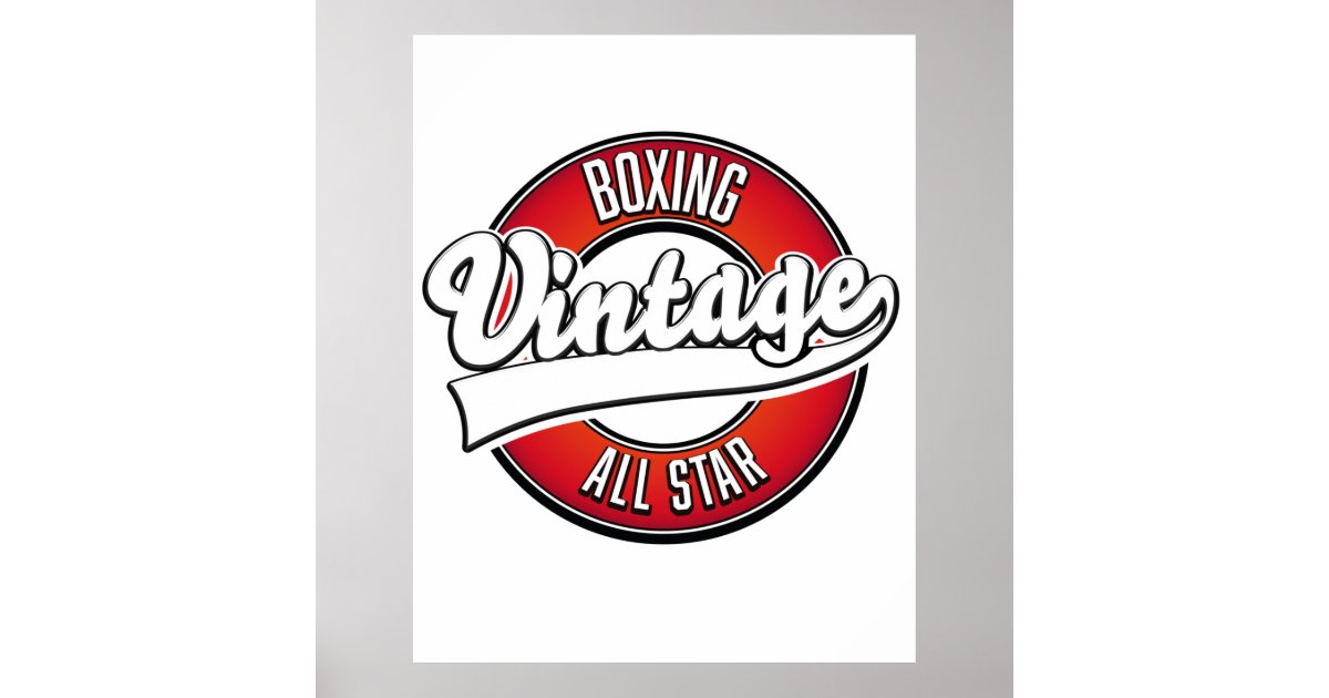 Boxing Vintage All star logo Poster | Zazzle