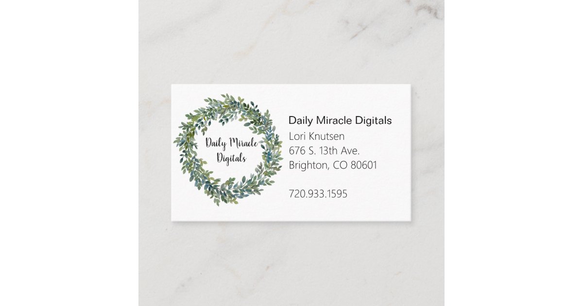 Boxwood Wreath Business Card | Zazzle
