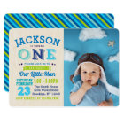 Our little man turquoise aqua boy 1st birthday invitation | Zazzle.com