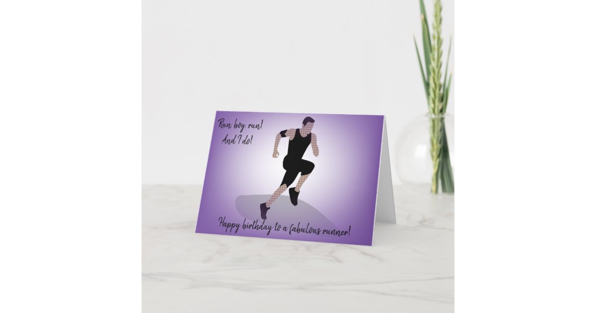 Boy Amputee Runner Birthday Card | Zazzle