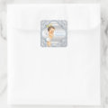 Boy Angel Baptism Christening Square Sticker | Zazzle