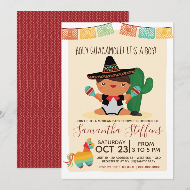 Boy Baby Mariachi Baby Shower Invitation | Zazzle