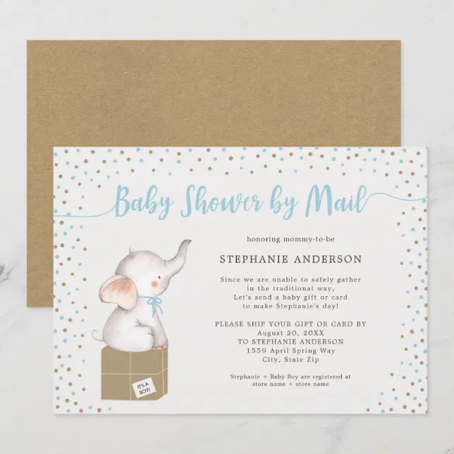 Boy Baby Shower by mail with shipping box Invitation | Zazzle