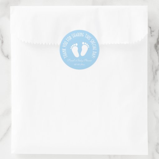 Boy baby shower party favor thank you stickers | Zazzle