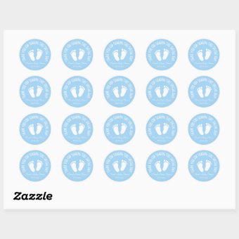 Boy baby shower party favor thank you stickers | Zazzle