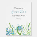 Boy Baby Shower Welcome Sign Sea Turtle Theme | Zazzle