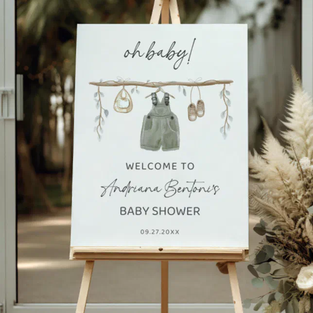 Boy Baby Shower Welcome Sign Template, Boho Boy | Zazzle
