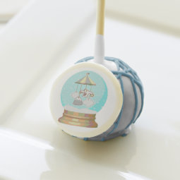 Boy baby shower winter snow yeti snow globe cake pops | Zazzle