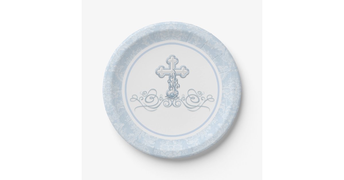 Boy Baptism Paper Plates | Zazzle