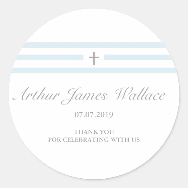 Boy Baptism sticker | Zazzle