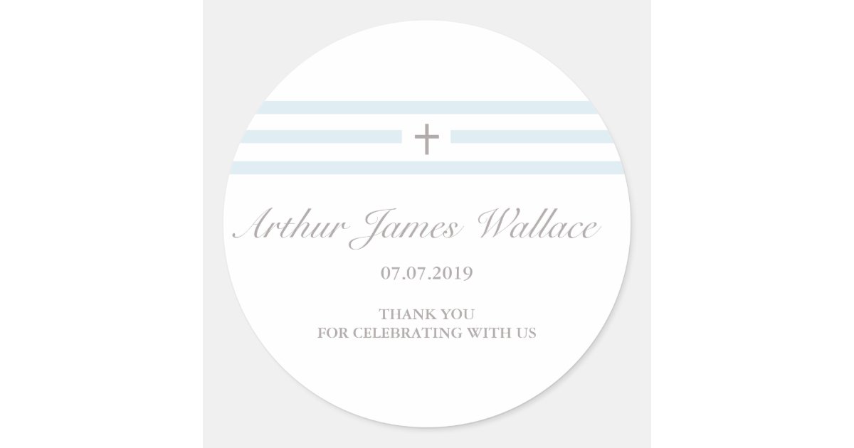 Boy Baptism sticker | Zazzle