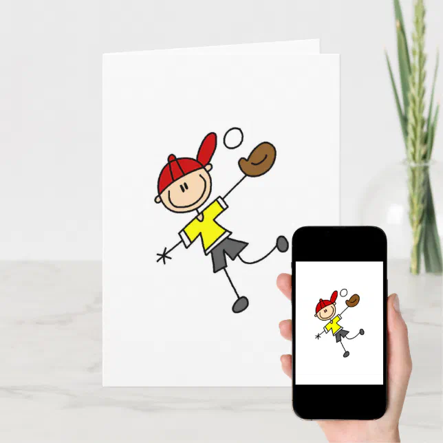 Boy Baseball Player Card | Zazzle