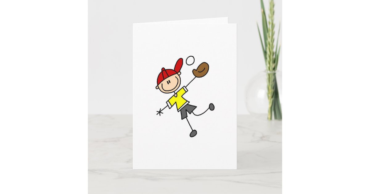 Boy Baseball Player Card | Zazzle