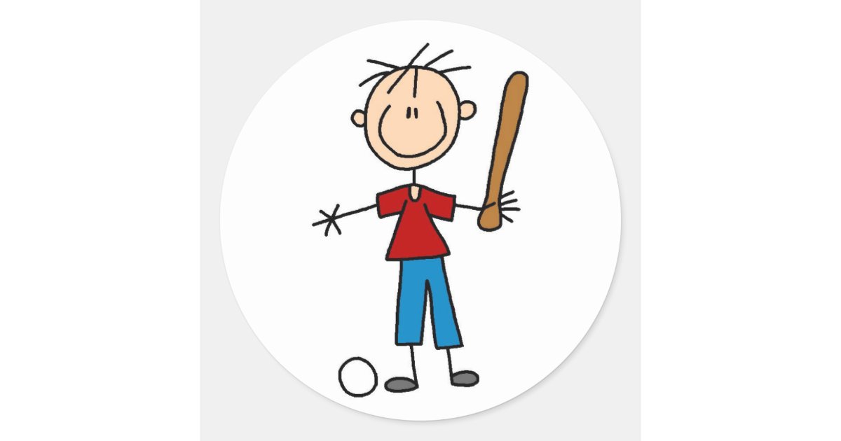 Boy Baseball Player Sticker | Zazzle