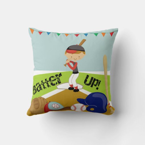 Boy Batter Up Baseball Pillow | Zazzle