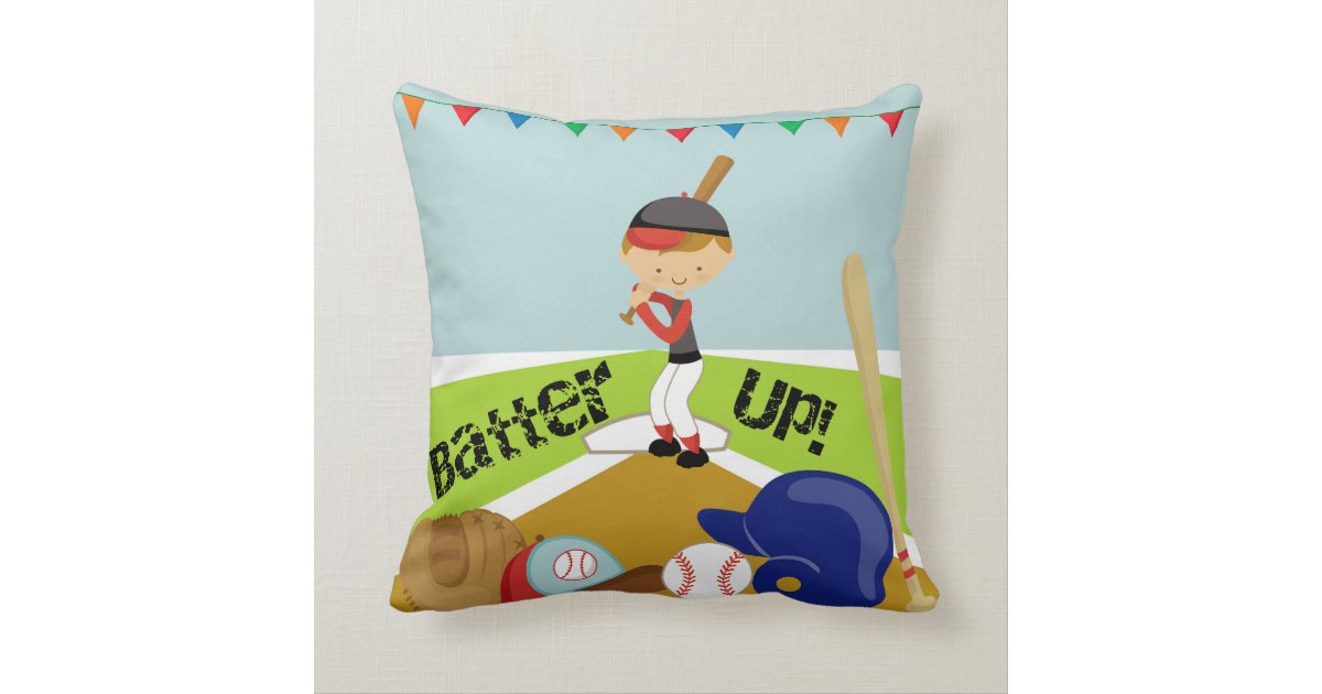 Boy Batter Up Baseball Pillow | Zazzle.com