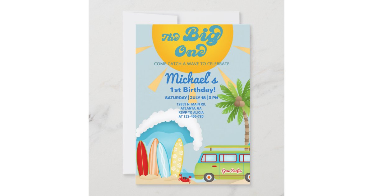 Boy beach party, boy beach bash summer invitation. invitation | Zazzle