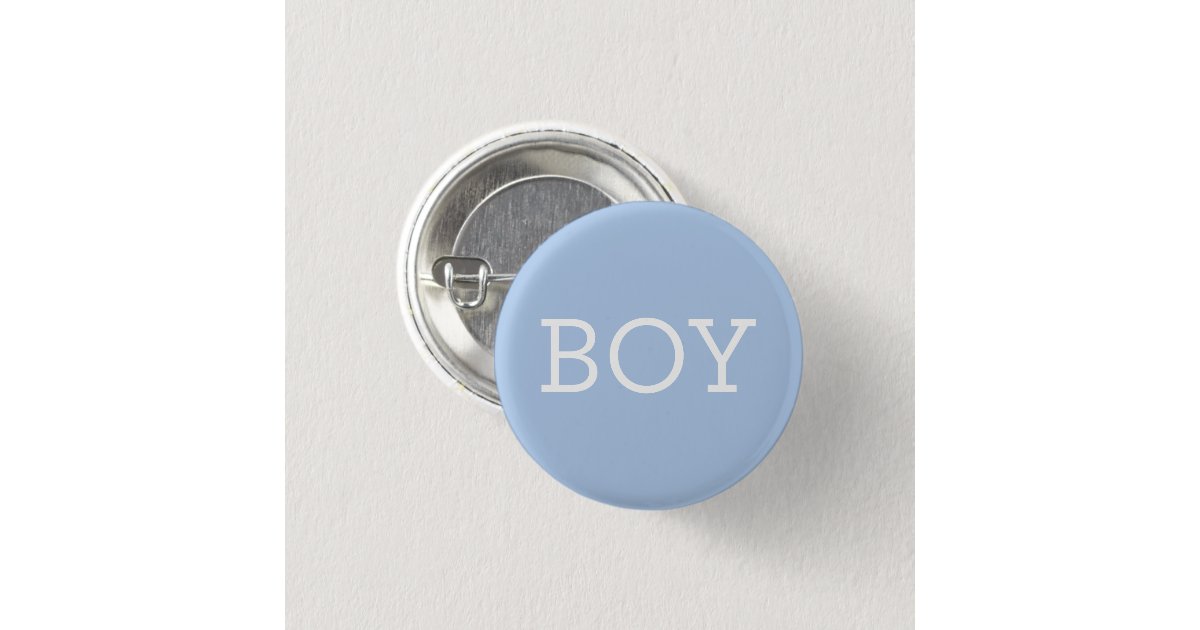 Boy Blue Baby Gender Reveal Party Pinback Button | Zazzle
