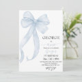 Boy blue bow birthday Invitation | Zazzle
