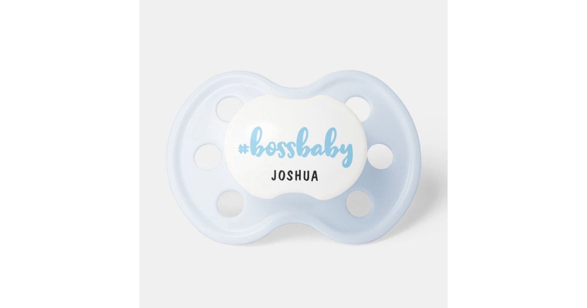 Boy #bossbaby Baby Boss Personalized Name Blue Pacifier | Zazzle
