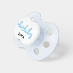 Boy #bossbaby Baby Boss Personalized Name Blue Pacifier | Zazzle