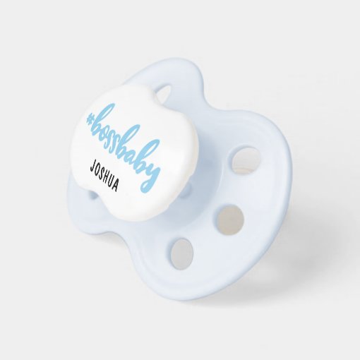 Boy #bossbaby Baby Boss Personalized Name Blue Pacifier | Zazzle