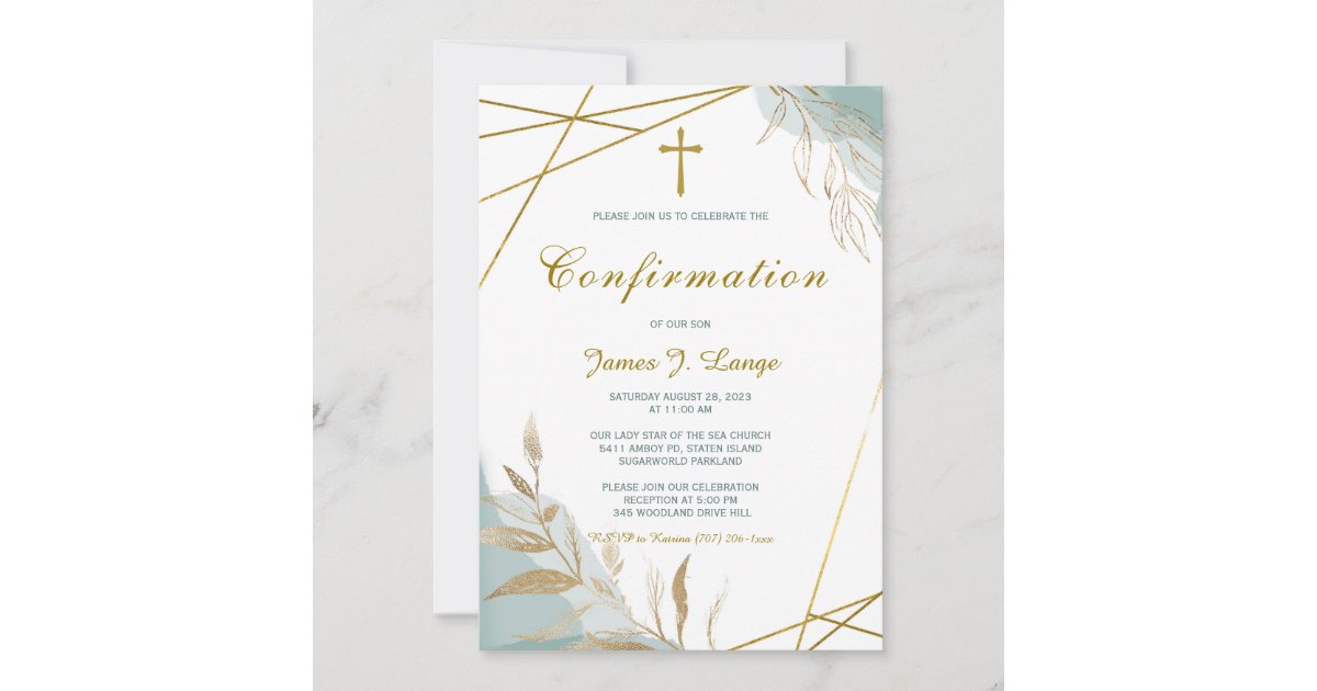 Boy Confirmation Invitation Template | Zazzle