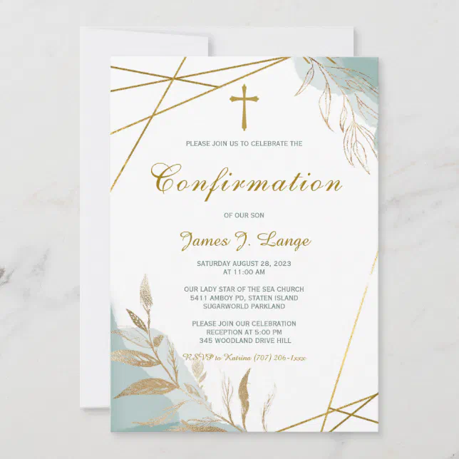 Boy Confirmation Invitation Template | Zazzle