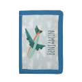 Boy Cute Modern Blue Airplane Kids Travel Trifold Wallet | Zazzle