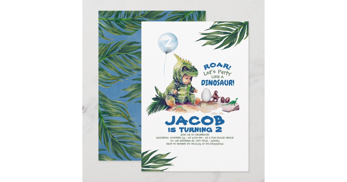 Boy Dinosaur Birthday Invitations | Zazzle
