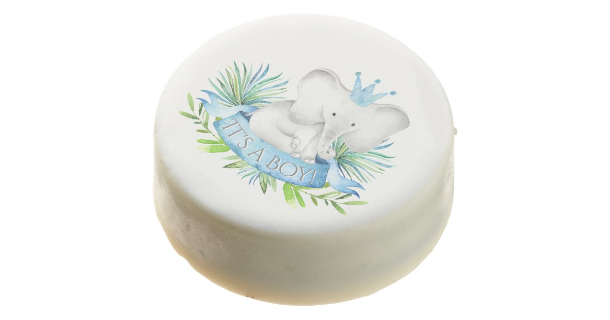 Boy Elephant Baby Shower Dipped Oreo Cookies | Zazzle
