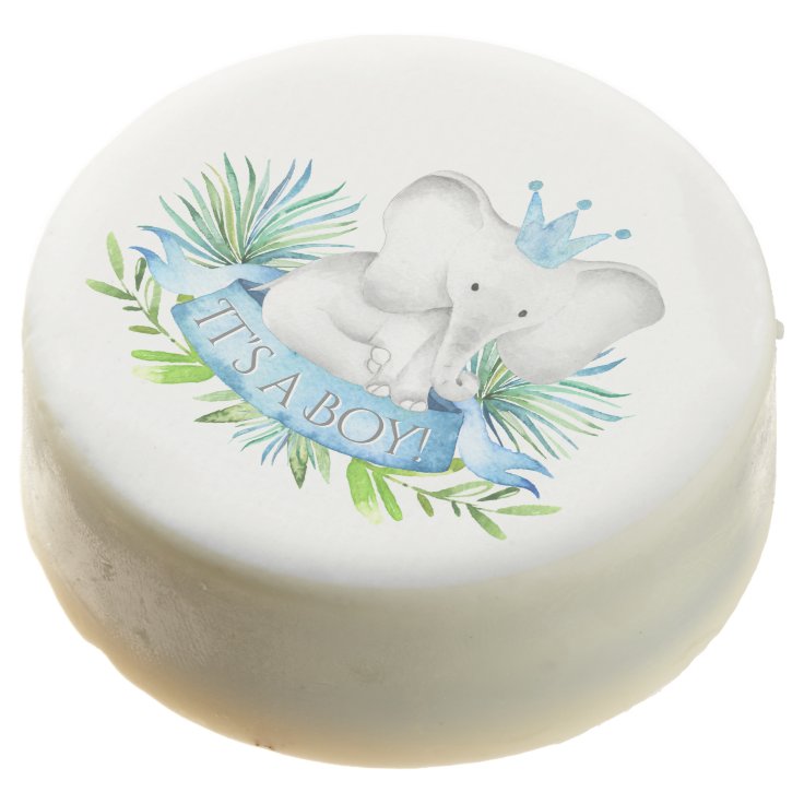 Boy Elephant Baby Shower Dipped Oreo Cookies | Zazzle
