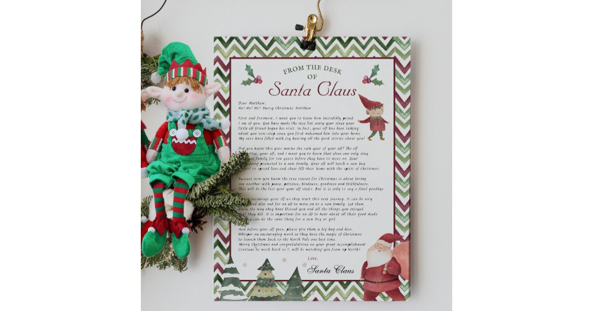 Boy Elf | Retirement Letter Christmas Santa's Desk Invitation | Zazzle
