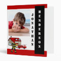Boy Fire Fighter Red And Black Photo Album 3 Ring Binder | Zazzle