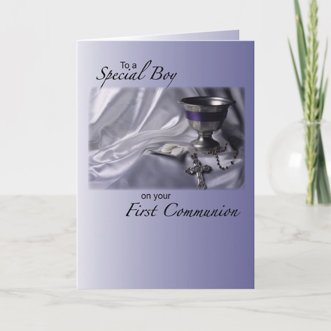 Boy, First Communion Congratulations Card | Zazzle