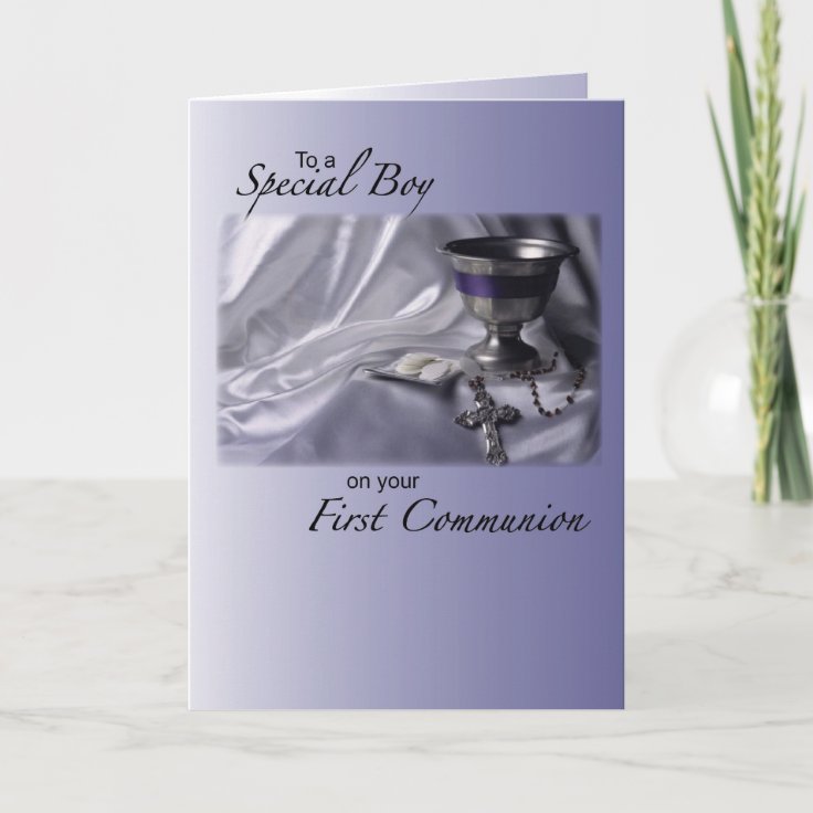 Boy, First Communion Congratulations Card | Zazzle