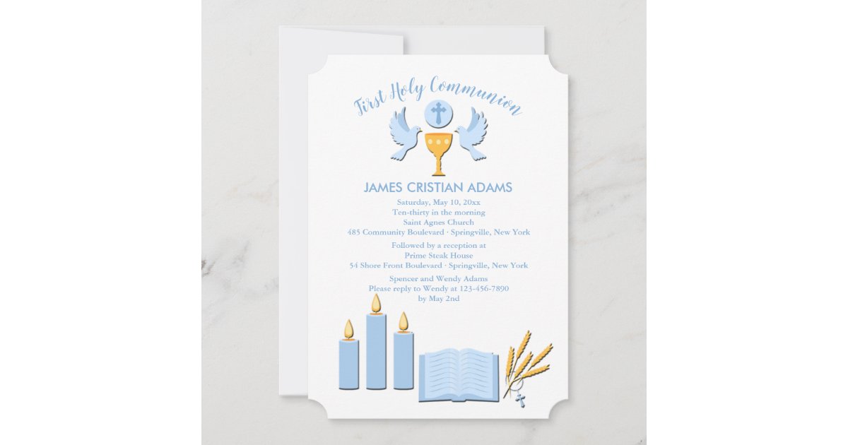 Boy First Communion Invitation | Zazzle