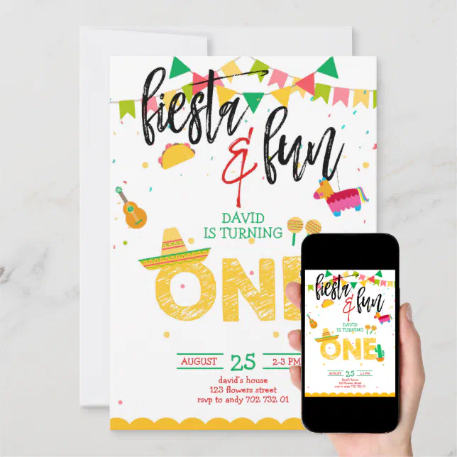 Boy First Fiesta Birthday Invitation | Zazzle