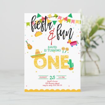Boy First Fiesta Birthday Invitation | Zazzle