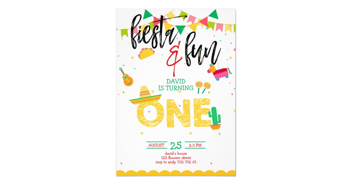 Boy First Fiesta Birthday Invitation | Zazzle.com