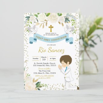 Boy First Holy Communion Invitation | Zazzle