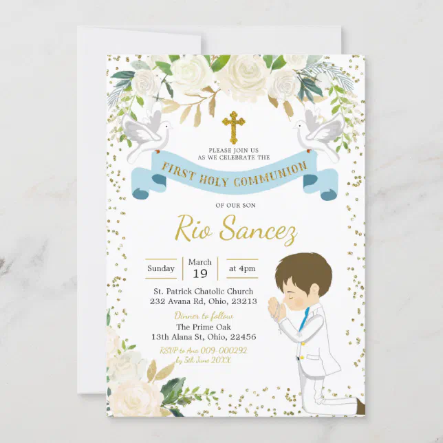 Boy First Holy Communion Invitation | Zazzle