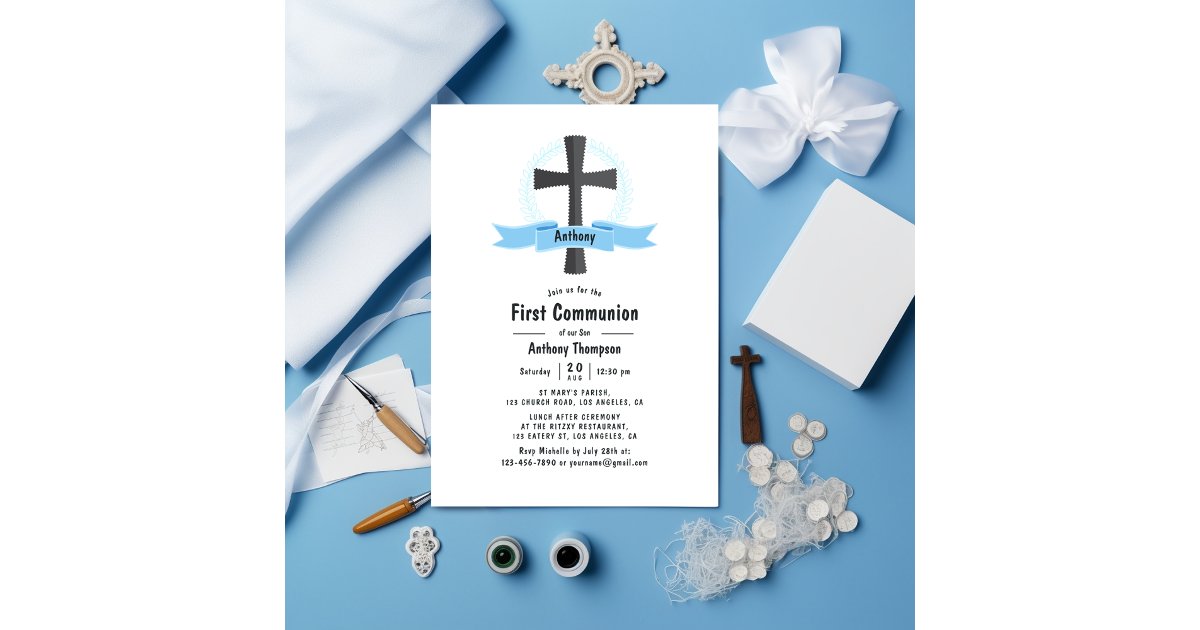 Boy First Holy Communion Invitation | Zazzle