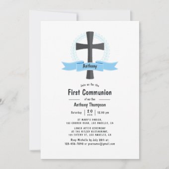 Boy First Holy Communion Invitation | Zazzle