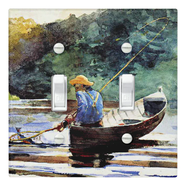Boy Fishing, artwork by Winslow Homer Light Switch Cover | Zazzle
