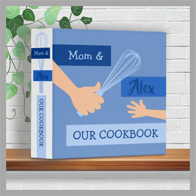 Boy girl parents kids personalized cookbook recipe 3 ring binder | Zazzle