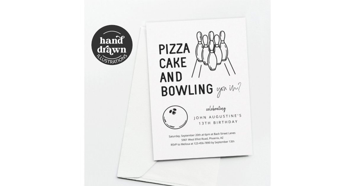 Boy Girl Teen Kids Bowling Party Invitation | Zazzle