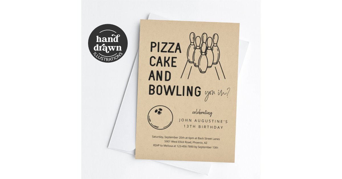 Boy Girl Teen Kids Bowling Party Invitation | Zazzle