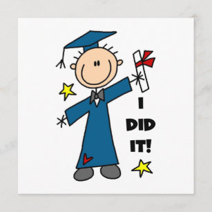 Stick Figure Graduate Invitations | Zazzle