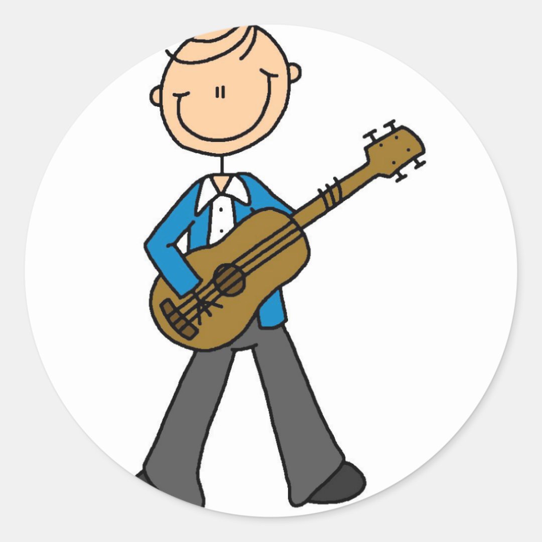 Boy Guitar Player Sticker | Zazzle